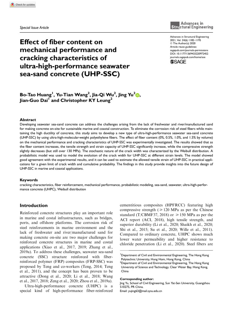 Huang Et Al 2020 Effect of Fiber Content On Mechanical Performance and ... Huang Et Al 2020 Effect of Fiber Content On Mechanical Performance and ...