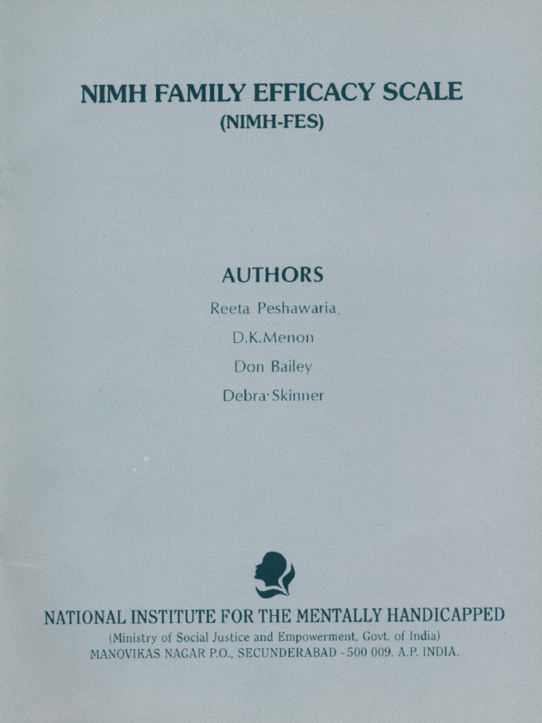 NIMH Family Efficacy Scale Overview | PDF | Intellectual Disability ...