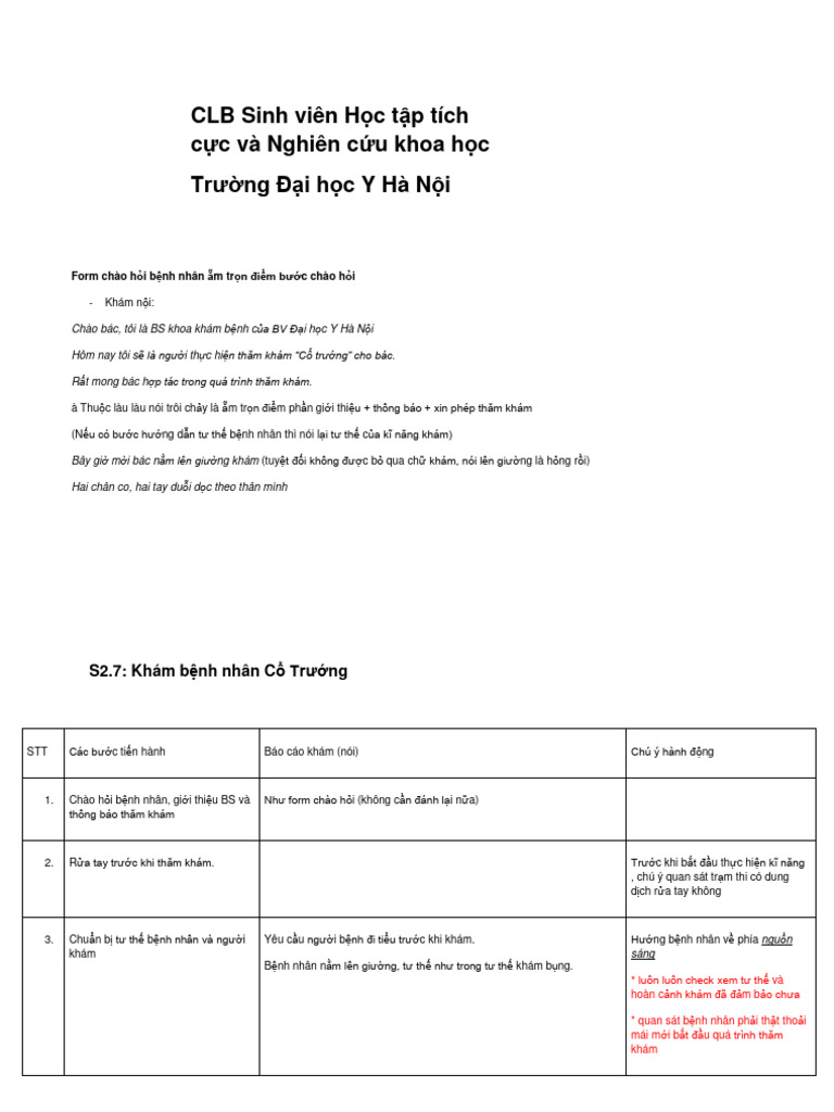 Khám C Trư NG | PDF