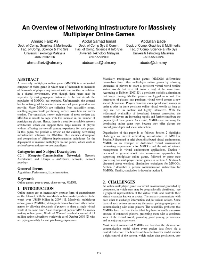 An-Overview-of-Networking-Infrastructure-for-Massively-Multiplayer-Online-Games | PDF | Peer To ...
