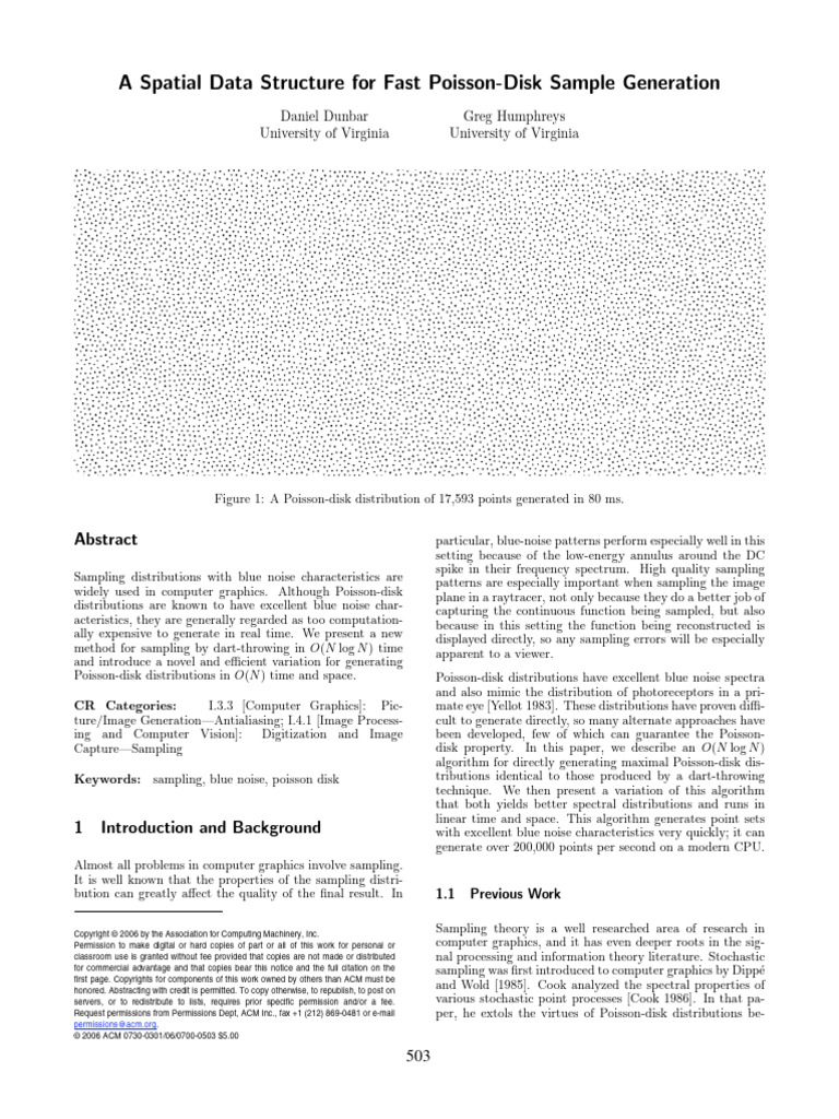 A Spatial Data Structure For Fast Poisson-Disk Sample Generation | PDF ... A Spatial Data Structure For Fast Poisson-Disk Sample Generation | PDF ...