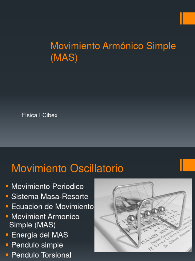 Movimiento Armónico Simple Pdf Oscilación Aceleración