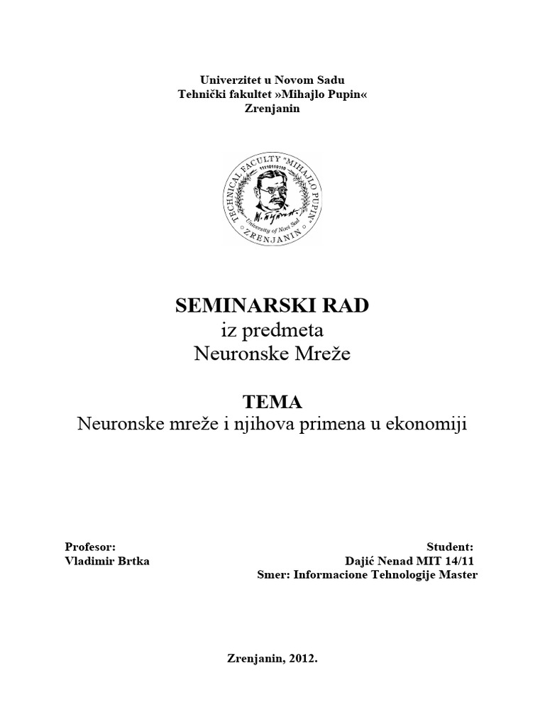 Neuronske Mreze | PDF