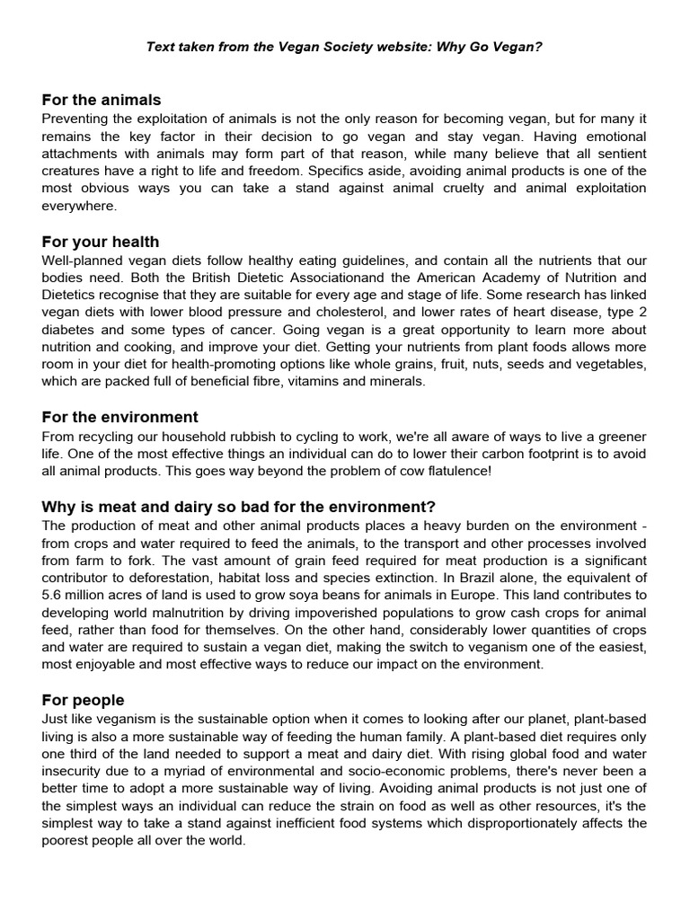 Why Go Vegan | PDF