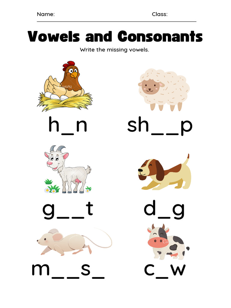 Kids' Vowel Practice Worksheet | PDF | Language Arts & Discipline