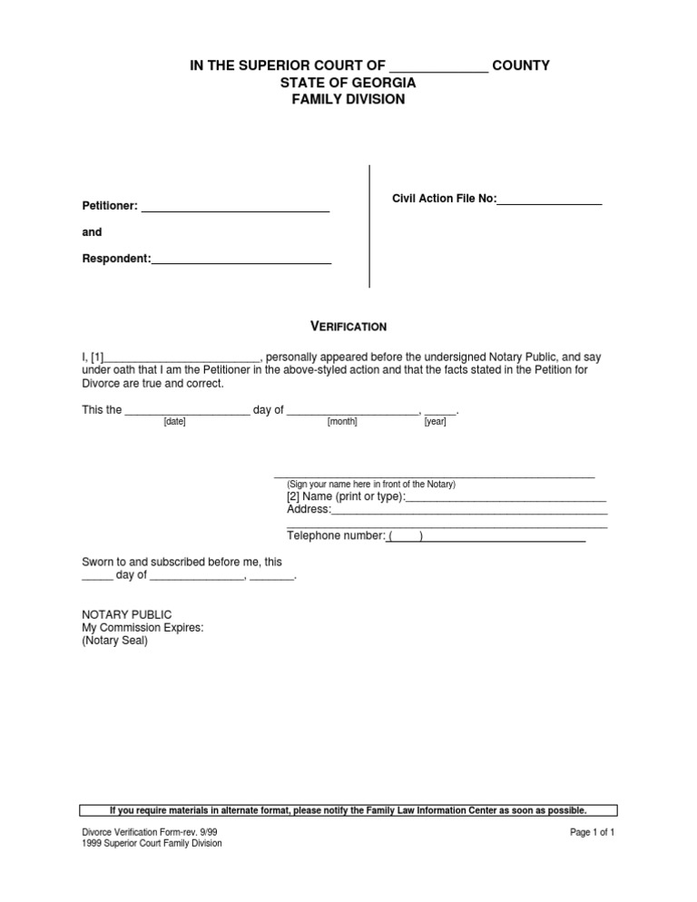 Divorce Verification Form Instructions | PDF | Law