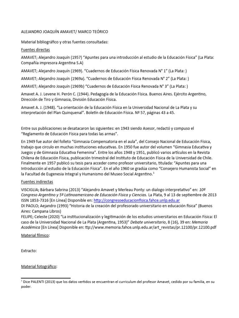 Alejandro Joaquin Amavet (Marco Teórico) 1 | PDF