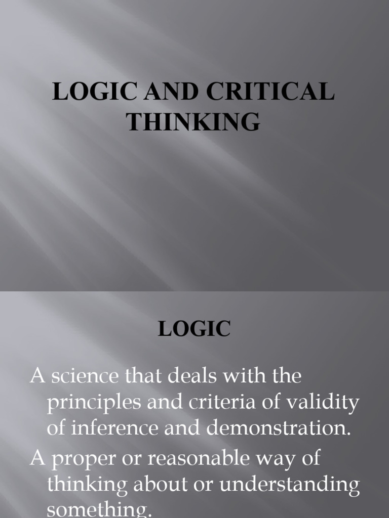 Logic and Critical Thinking | PDF | Science & Mathematics