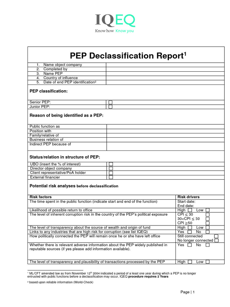PEP Declassification Report | PDF | Safety | Business