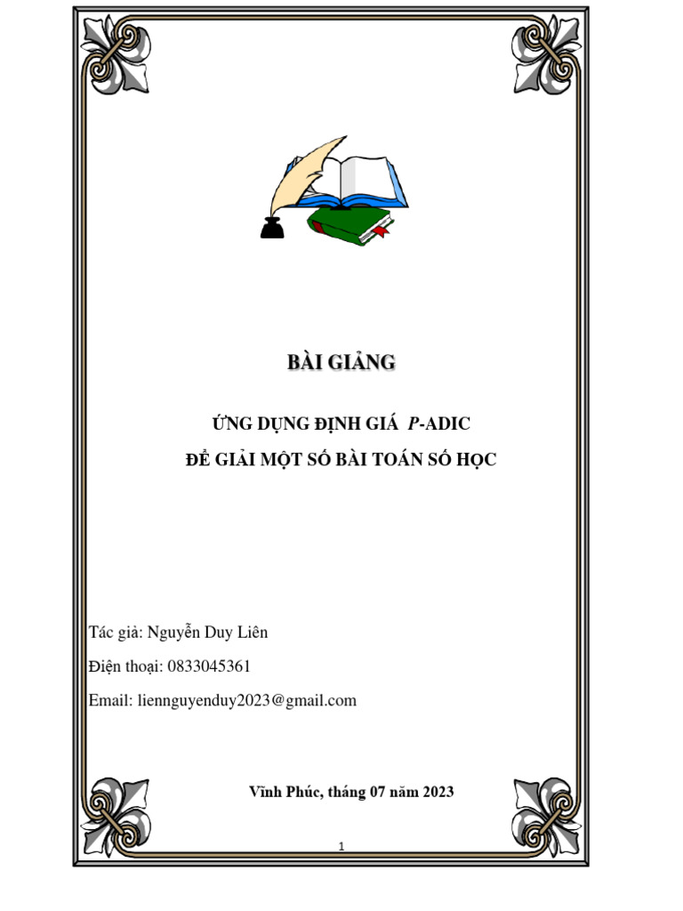 ỨNG DỤNG ĐỊNH GIÁ P ADIC | PDF