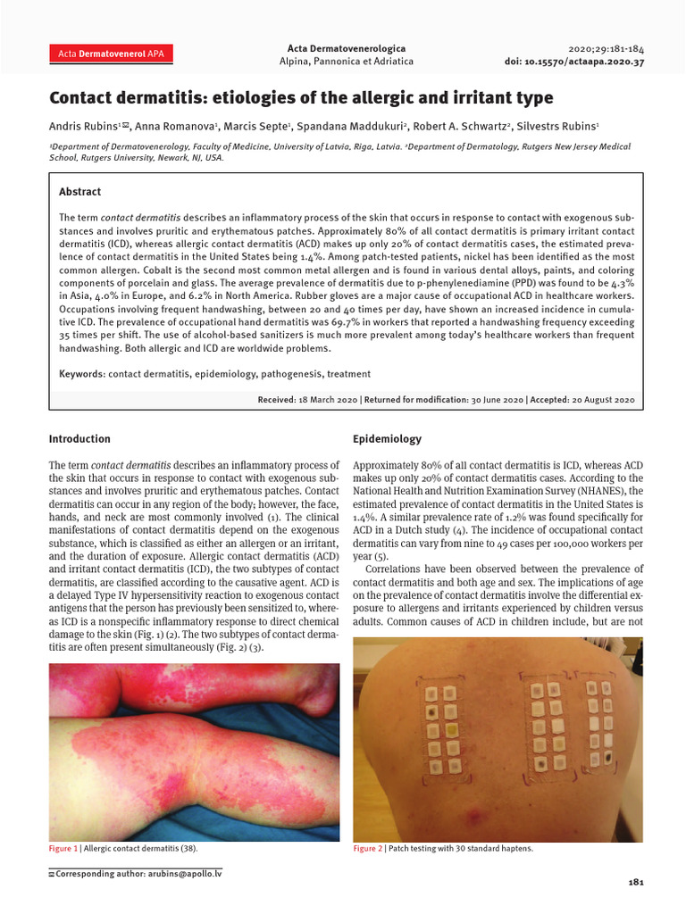 Contact Dermatitis: Causes and Types | PDF | Dermatitis | Clinical Medicine