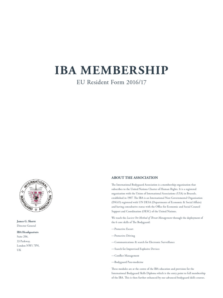 Iba Membership Eu | Download Free PDF | Bodyguard | United Nations