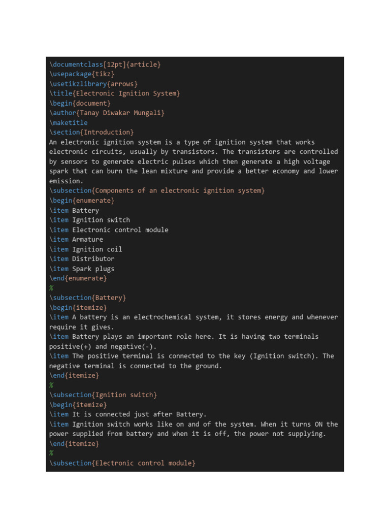 Latex Code | Download Free PDF | Ignition System | Transformer