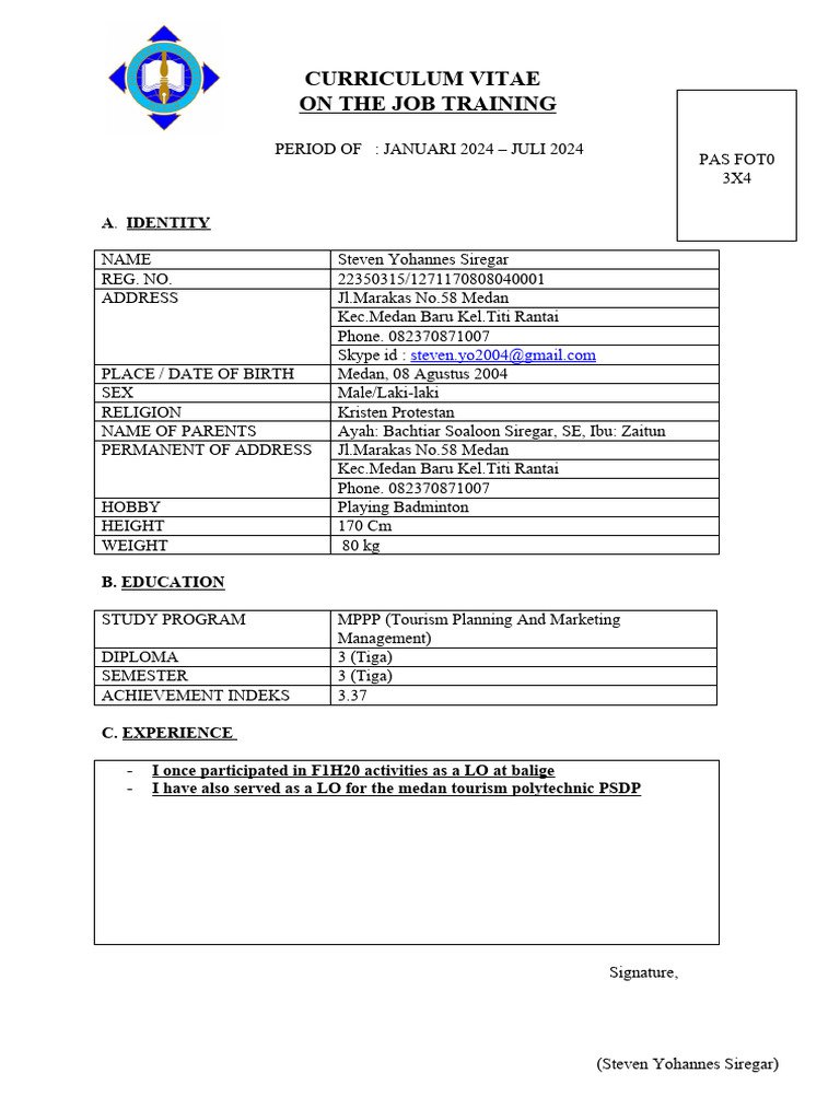 CV - Nama Lengkap | PDF