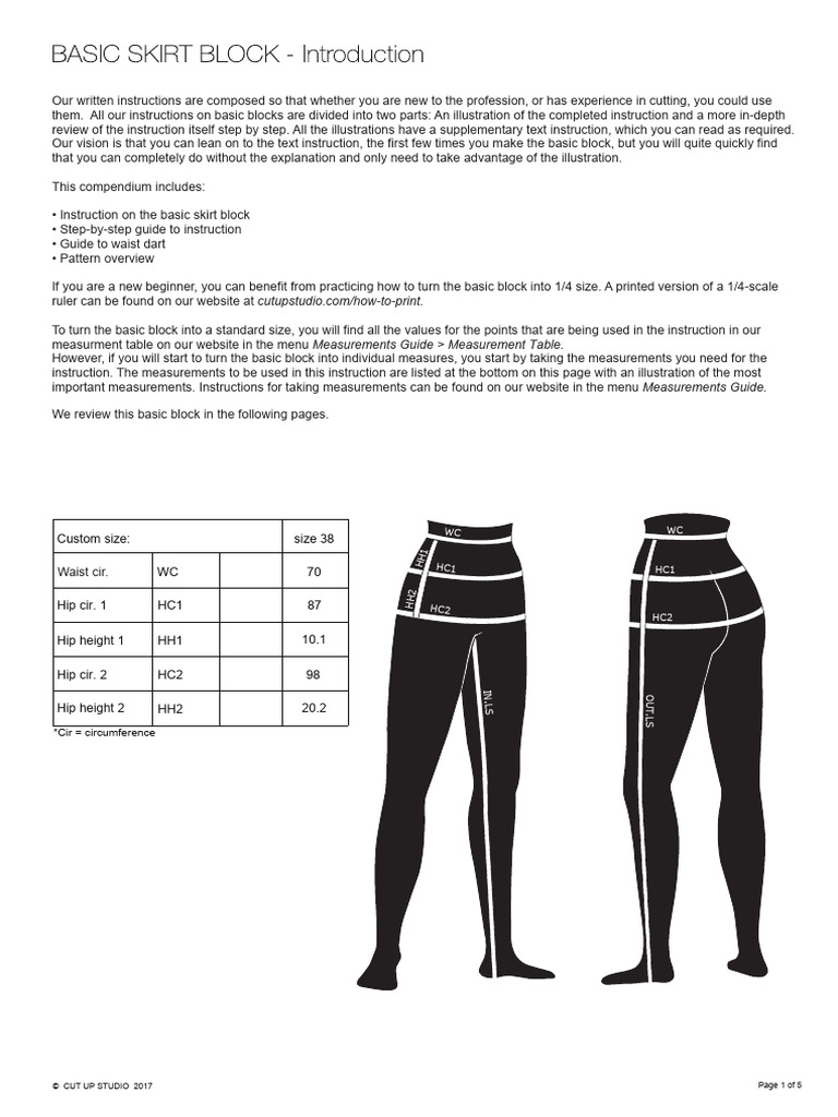 Basic Skirt Block | PDF | Seam (Sewing) | Waist