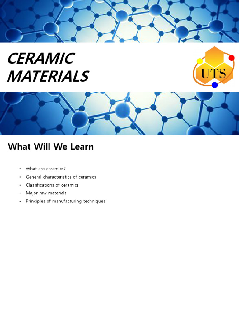Ceramic Materials UTS I | PDF | Ceramics | Clay