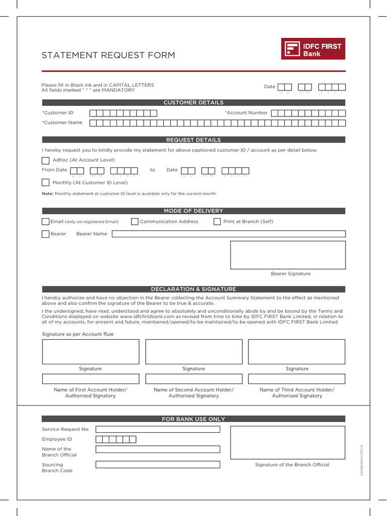 Statement Request V 2 | PDF