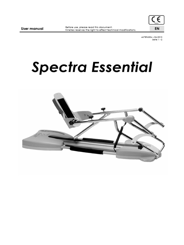 Spectra Essential Knee CPM Manual | PDF | Knee | Power Supply