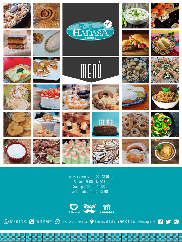 Menú Hadasa: Botanas y Pastelería | PDF | pesto | Vinagreta