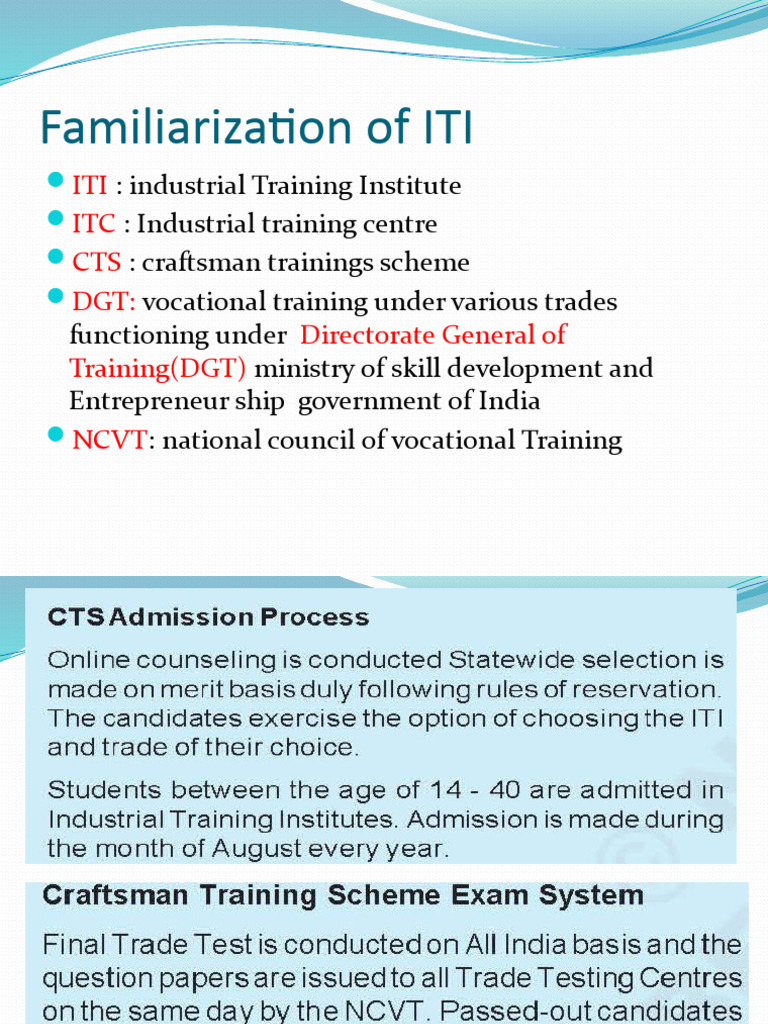 1.familiarization of ITI | PDF 1.familiarization of ITI | PDF
