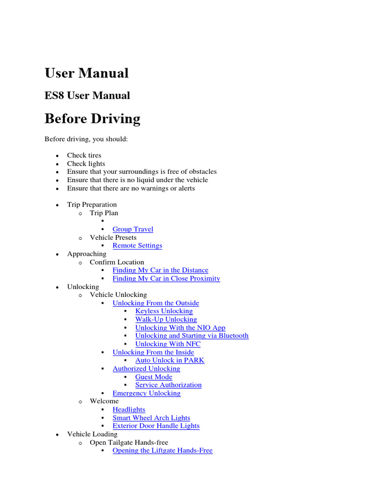 Nio Es8 | PDF | Trailer (Vehicle) | Trunk (Car)