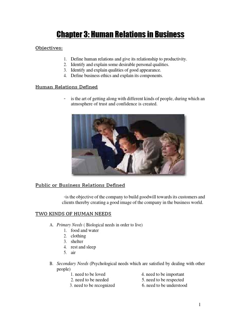 Chapter 3 - Human Relations in Business | PDF | Persuasion