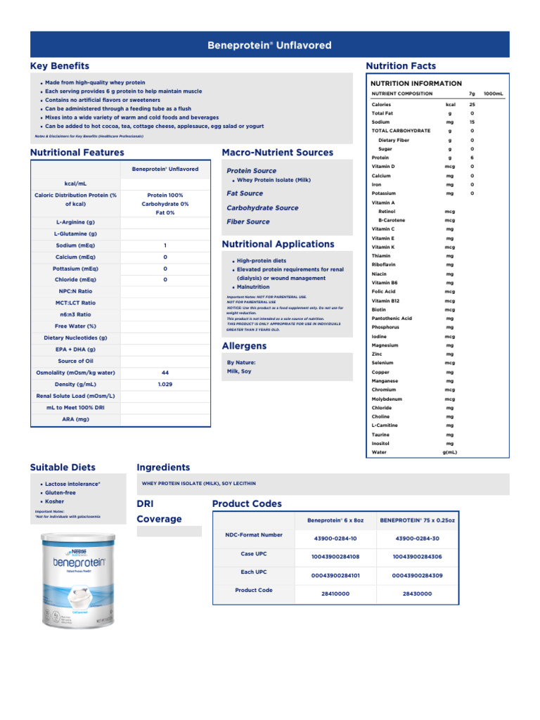 Beneprotein® Unflavored | PDF | Vitamin | Magnesium
