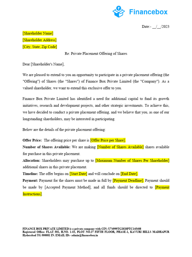 Exclusive Shareholder Investment Offer | PDF | Stocks | Investing
