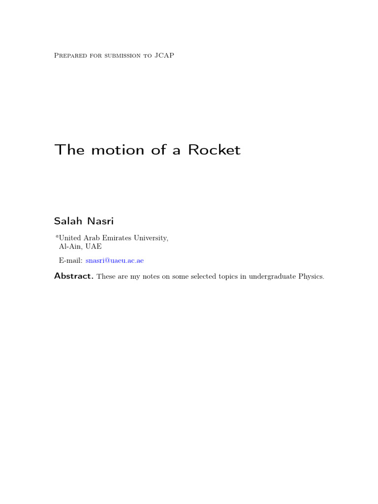 My Rocket Notes v2 | PDF | Multistage Rocket | Rocket Engine