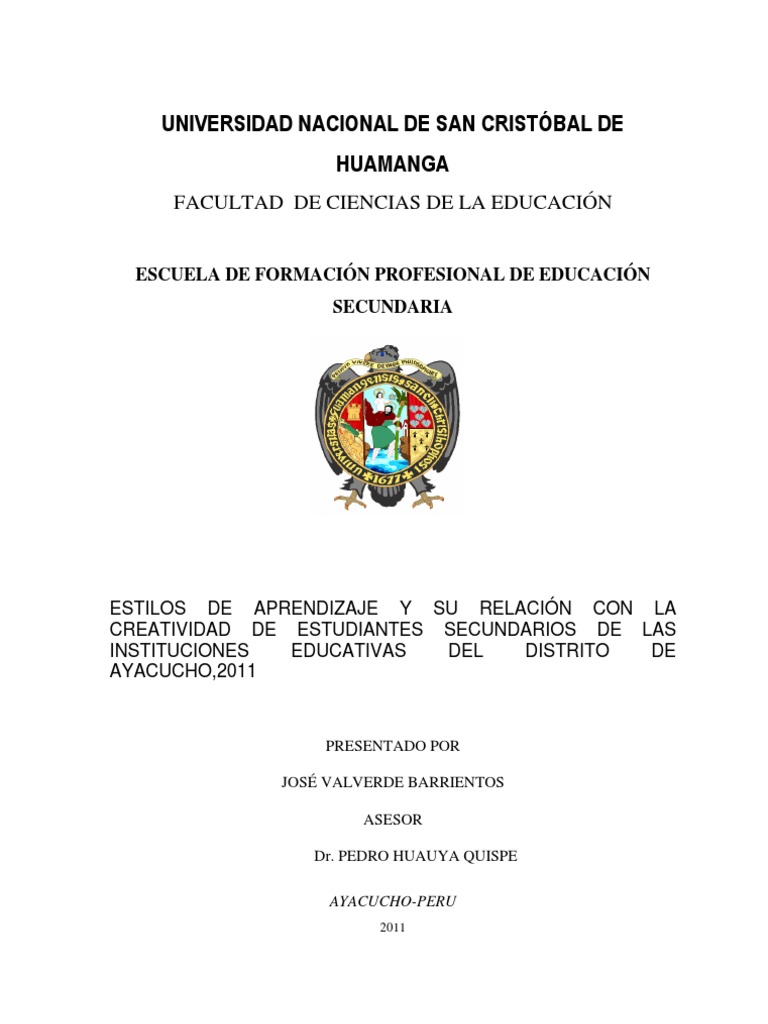 Modelo de Proy - de Inves - Descriptiva | PDF | Creatividad | Aprendizaje