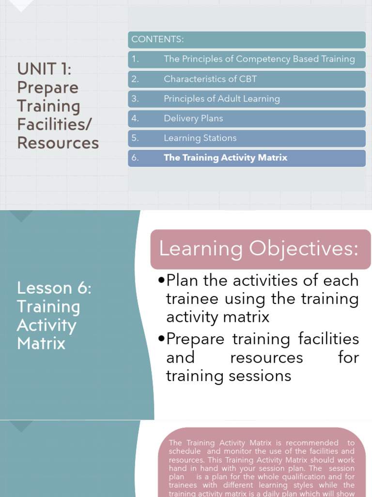 Training Activity Matrix | PDF