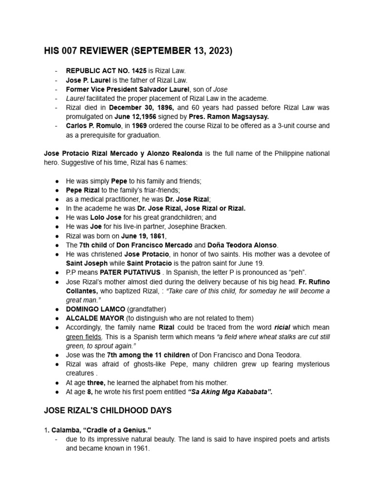 His 007 Reviewer | PDF