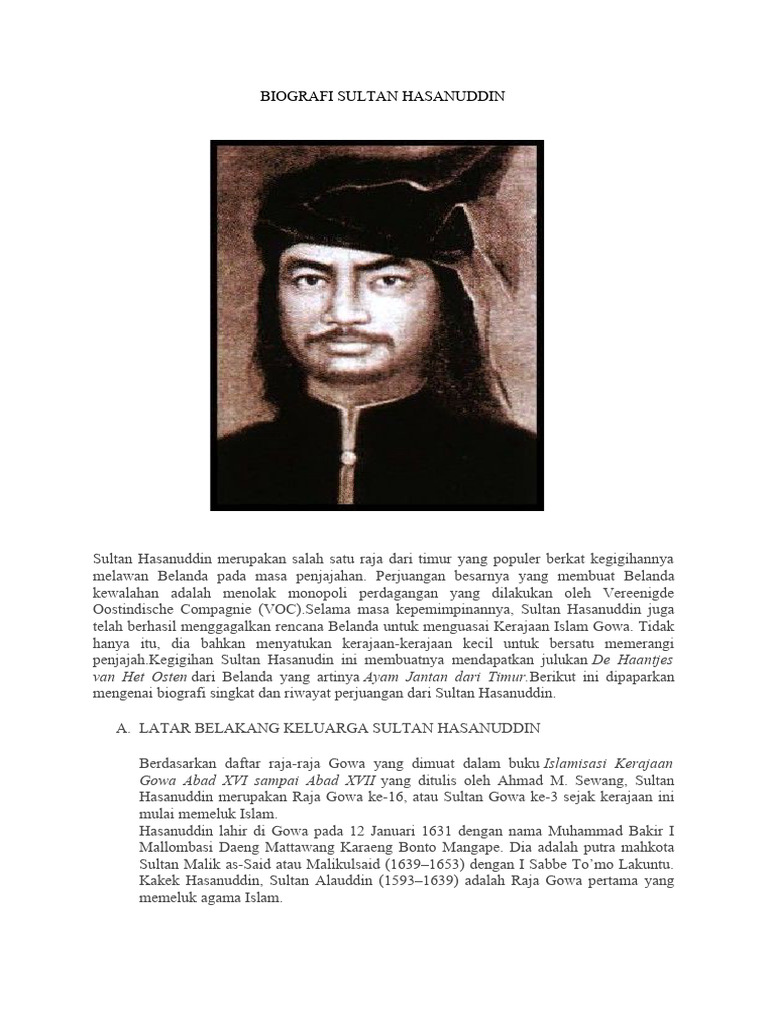 Biografi Sultan Hasanuddin | PDF