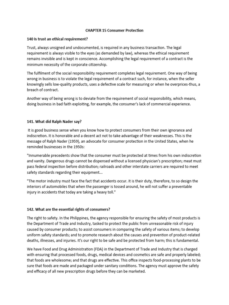 Consumer Rights and Business Ethics | PDF | Advertising | Food And Drug ...