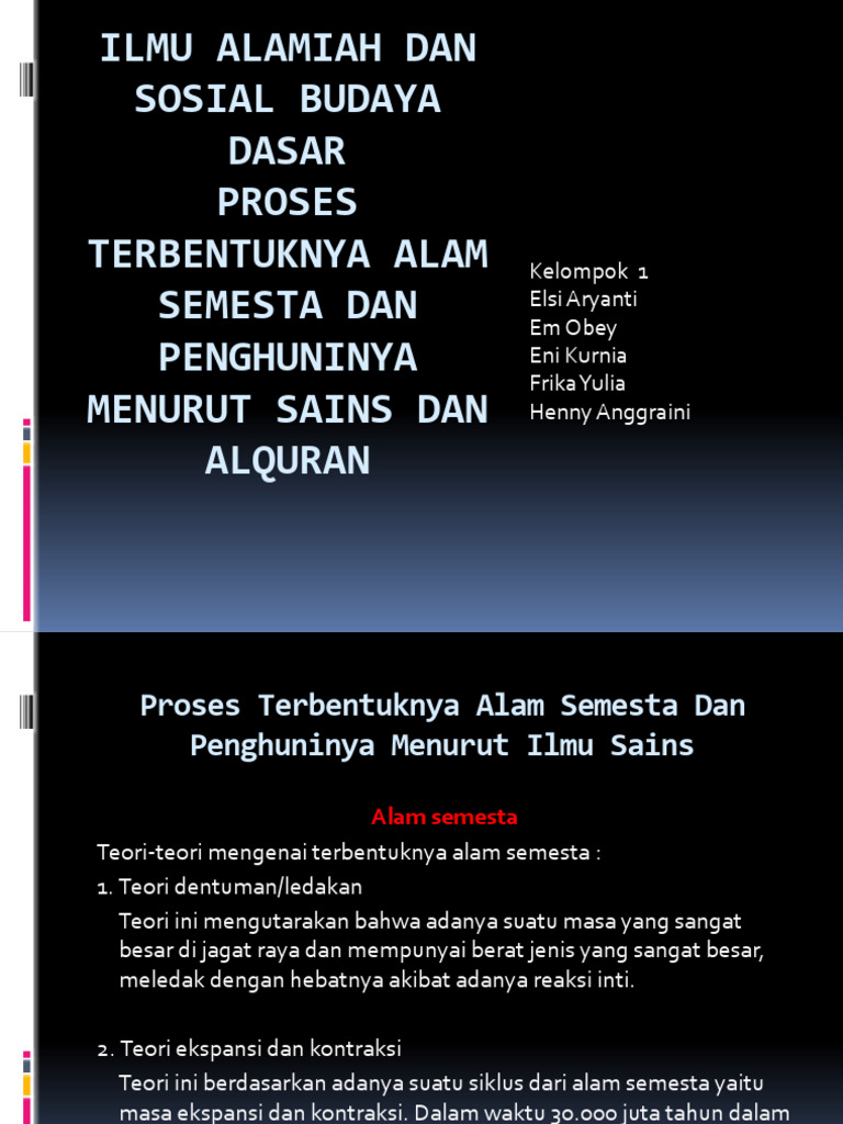 Proses Terbentuk Alam Semesta Dan Penghu | PDF