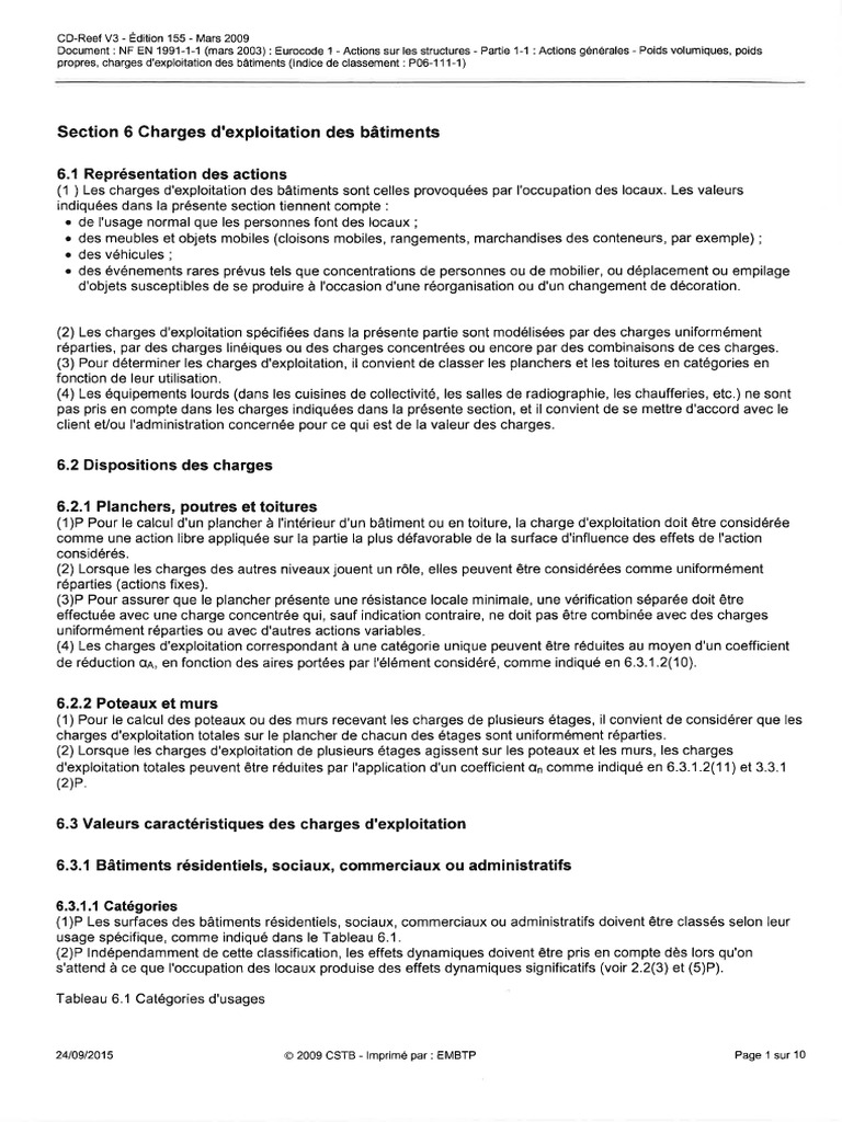 EuroCode Section 6 Charges Exploitation | PDF