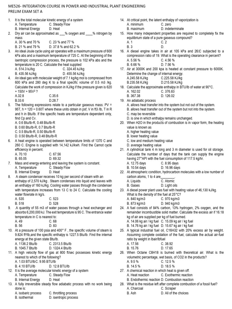 Integ 3 Prelim Exam Set A | PDF