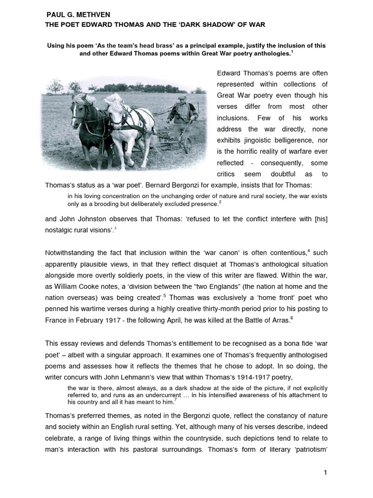 Using His Poem As The Team S Head Brass | PDF