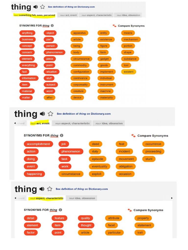 Thing Synonyms | PDF