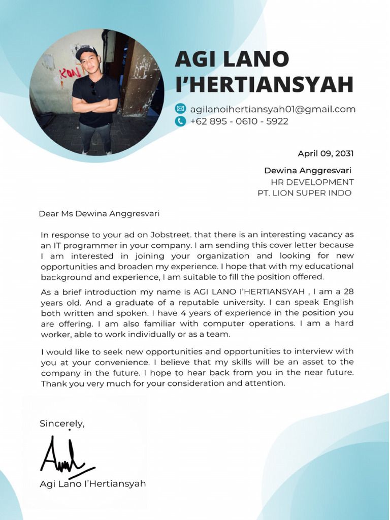 Cv&cover Letter B.inggris | PDF