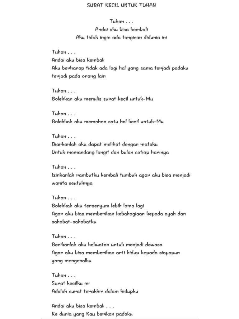 Novel Surat Kecil Untuk Tuhan | PDF