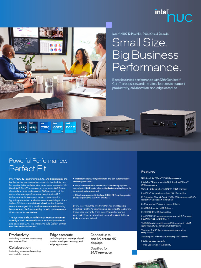 Nuc 12 Pro Product Brief R4 | PDF