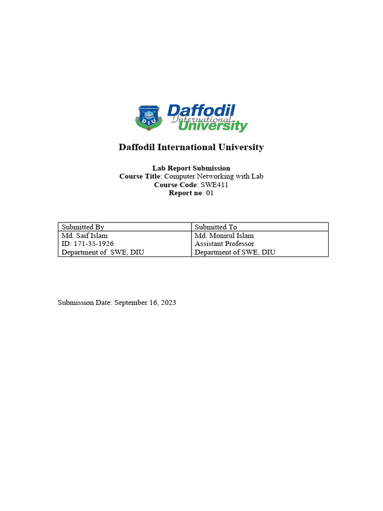 Lab Report of Data Communication | PDF | Computer Network | Network Switch