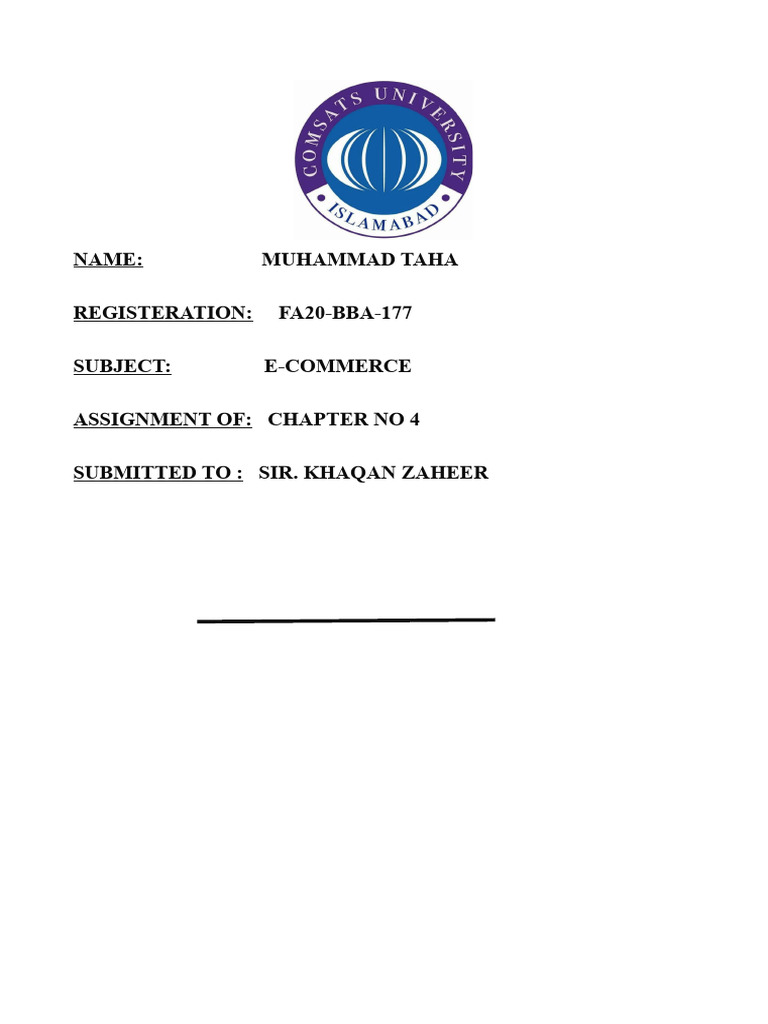 Fa20-Bba-177 E-Com Assignment 3 | PDF | E Commerce | Usability