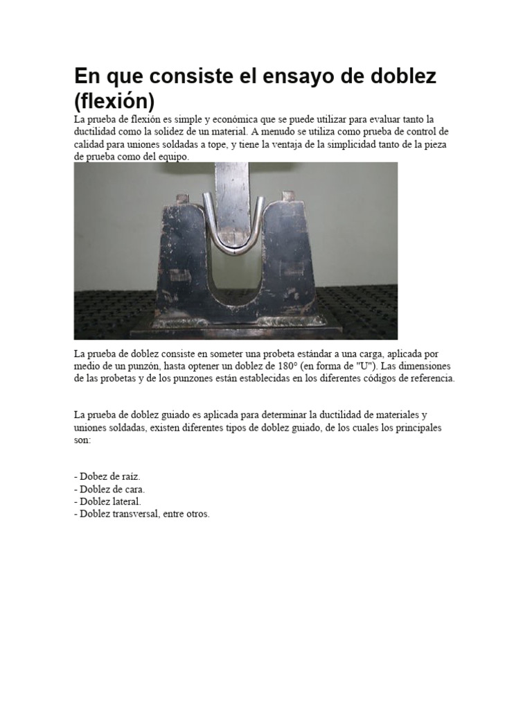 Ensayo de Doblez en Soldadura | PDF | Informática