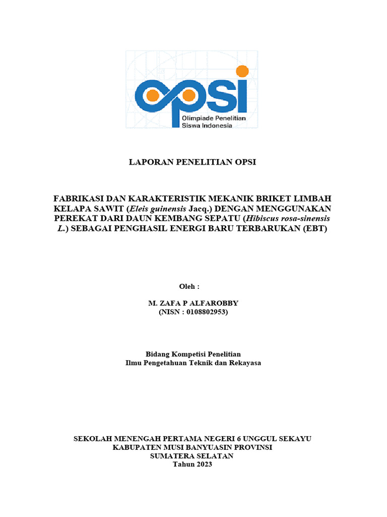 1 Cover Laporan Penelitian Opsi | PDF