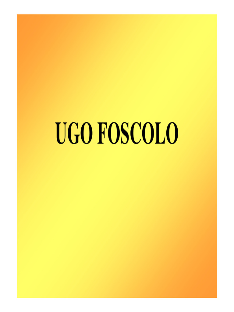 Ugo Foscolo | PDF