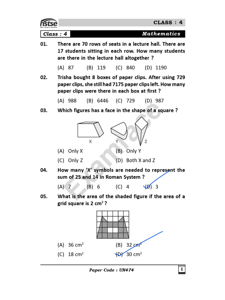 NSTSE Class 4 Solved Paper 2022 | PDF | Water Vapor | Water