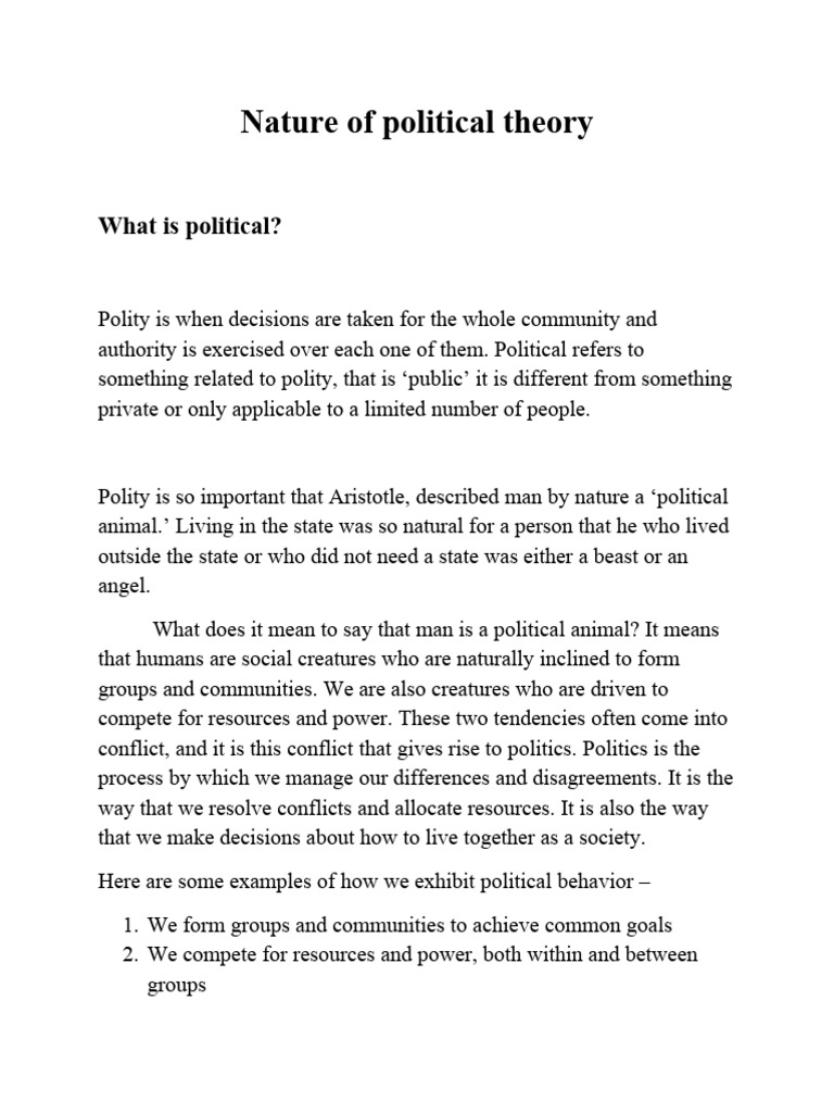 Political Science Unit 1 | PDF
