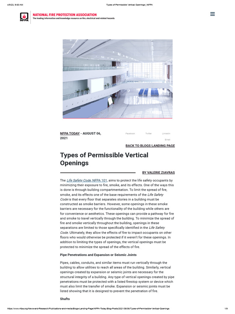 Types of Permissible Vertical Openings - NFPA | PDF